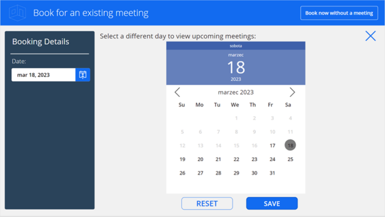 Meeting room reservations - Power Apps | Inlogica